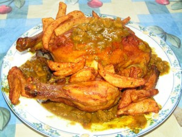 Recette de poulet rôti aux champignons et pommes de terre