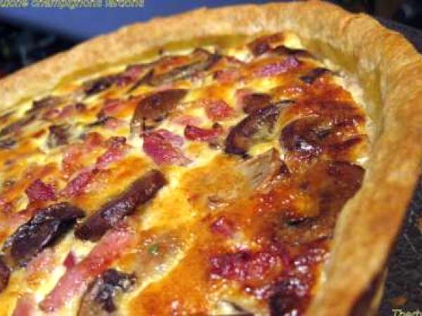 Recette de quiche aux champignons et lardons