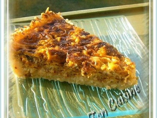 Quiche poireaux et carottes en croute de riz au paprika