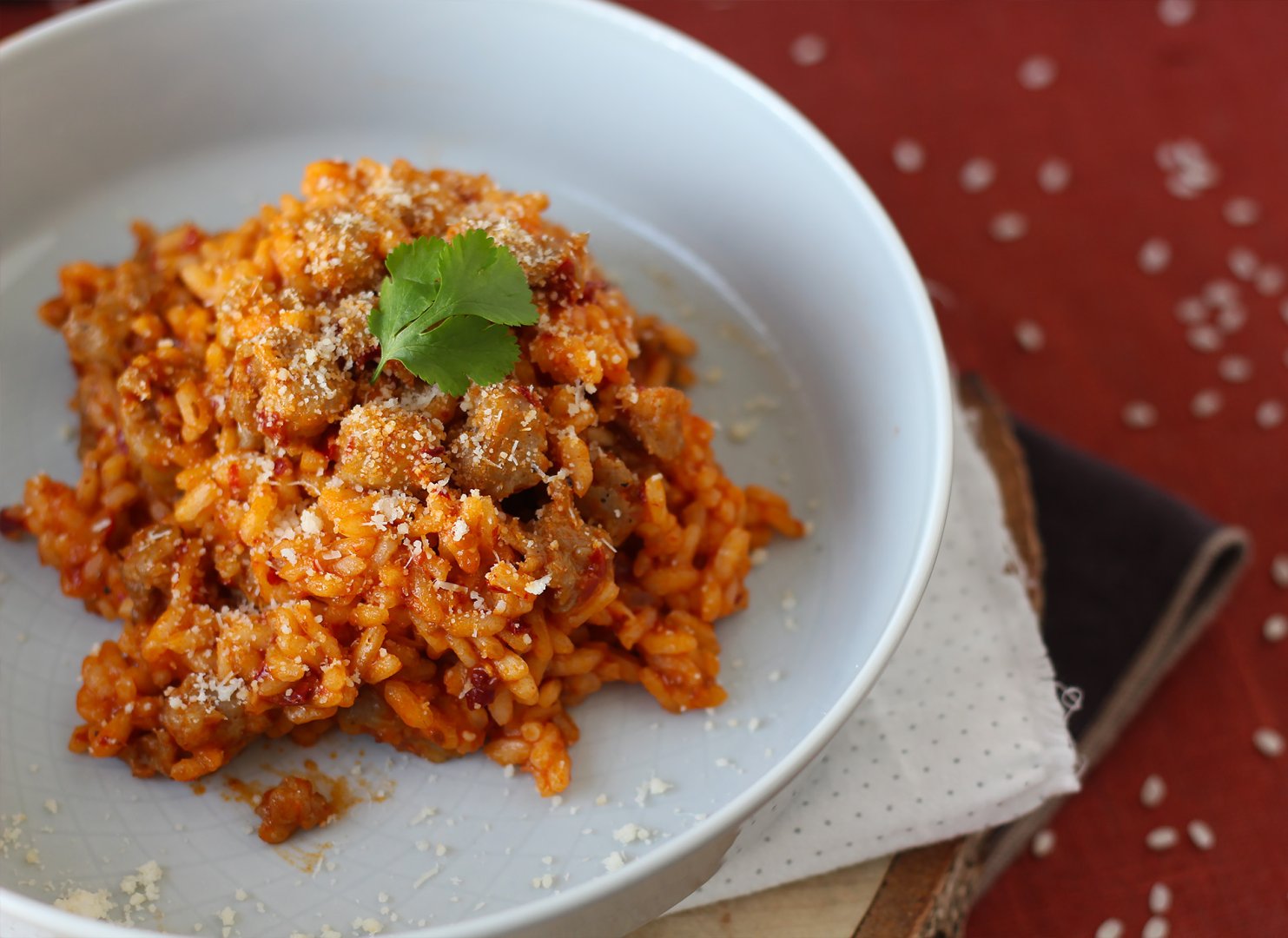 Recette risotto saucisse et 'nduja pour amateurs de piquant