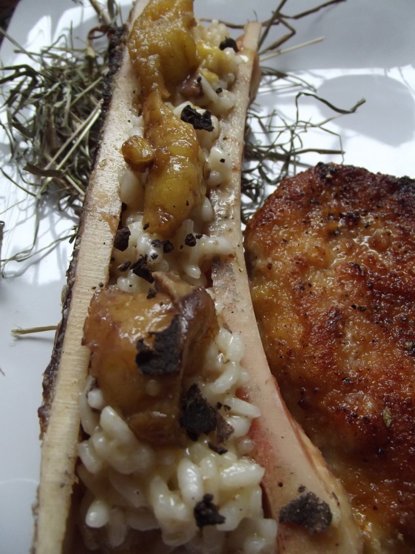 Risotto moelle de boeuf, escalopes de veau a la milanese - Recette Ptitchef