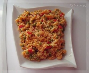 Recette riz espagnol, poivron et petits pois savoureux