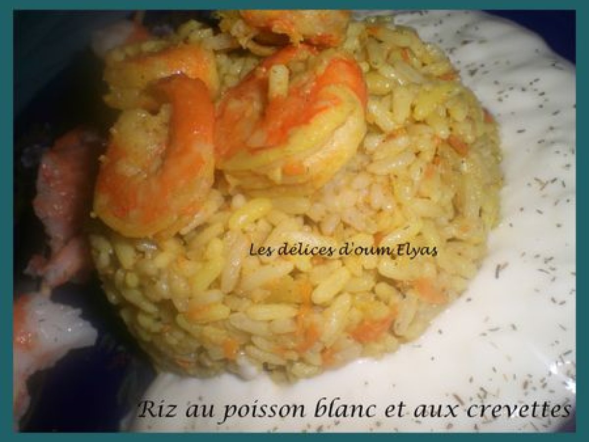 Recette de riz safrané au poisson blanc et crevettes