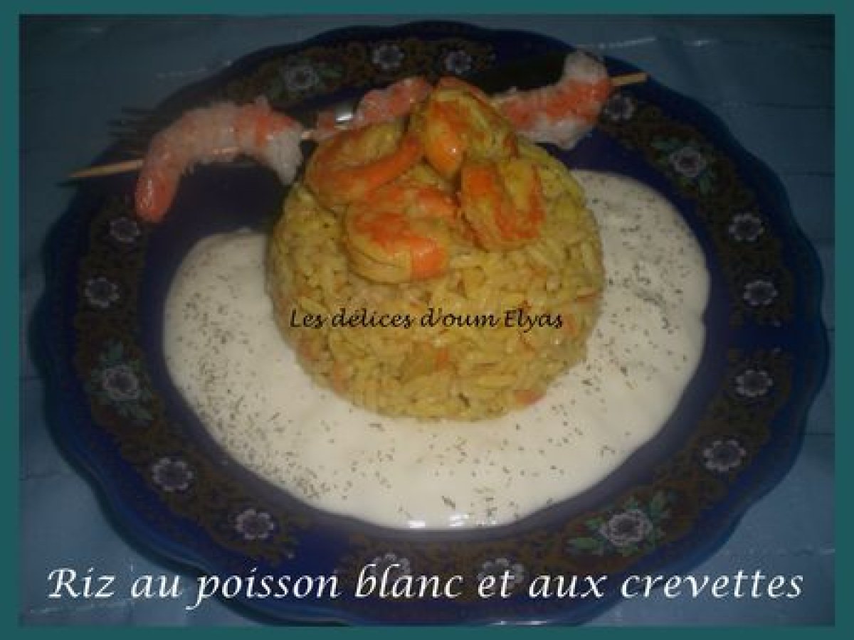 Recette de riz safrané au poisson blanc et crevettes
