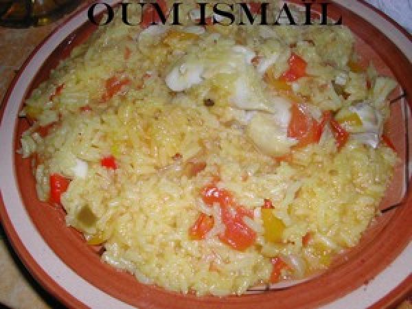 Recette de riz safrané aux légumes et poisson