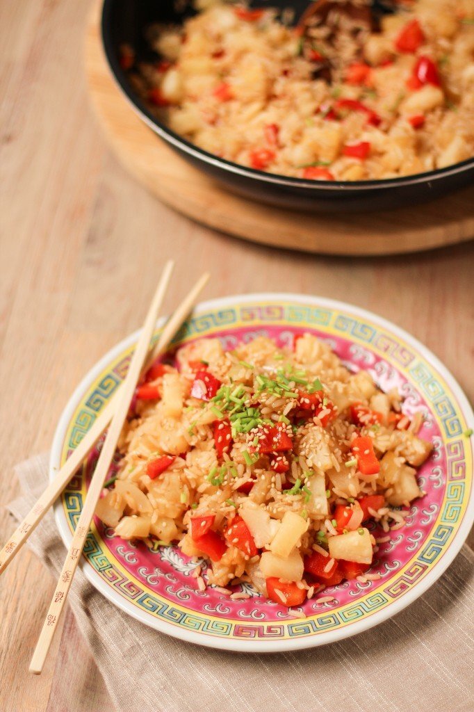 Recette de riz sauté à l'ananas et légumes croquants