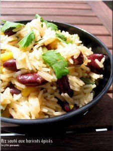 Recette de riz sauté aux haricots épicés