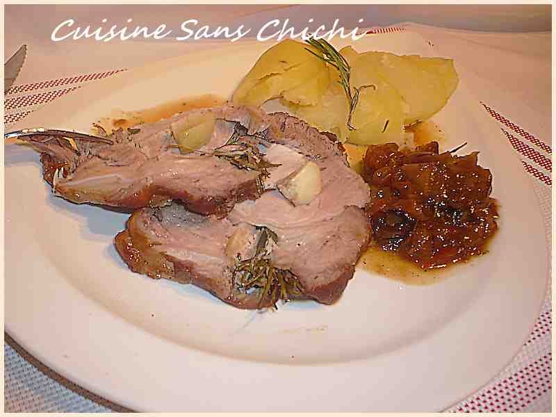 Recette de rôti de porc au confit d'oignons rouges