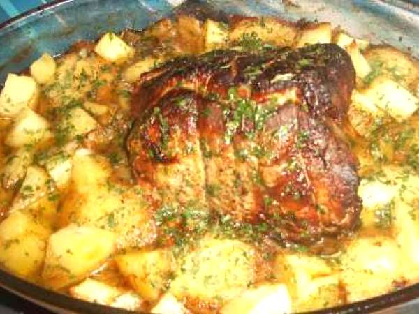 Recette de rôti de porc aux pommes caramélisées