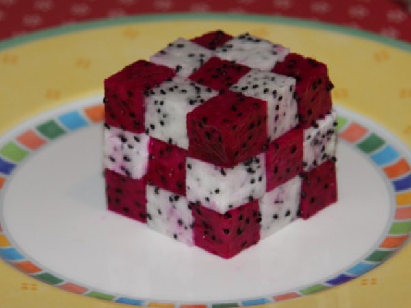 Recette de rubik's cube de fruits exotiques