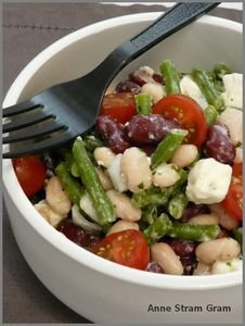 Recette de salade fraîche aux 3 haricots variés