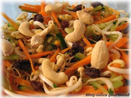 Recette de salade croquante aux germes de soja frais