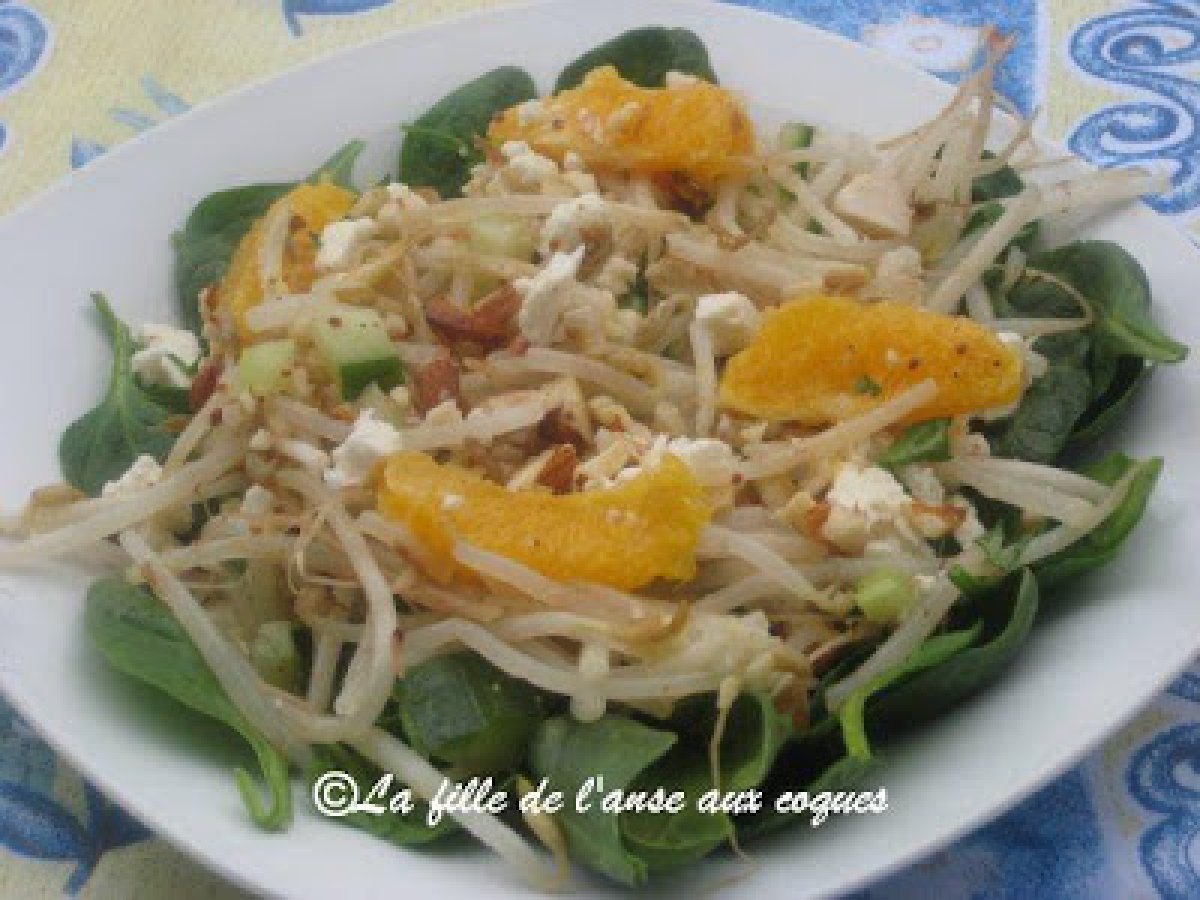 Recette de salade de fèves germées et feta