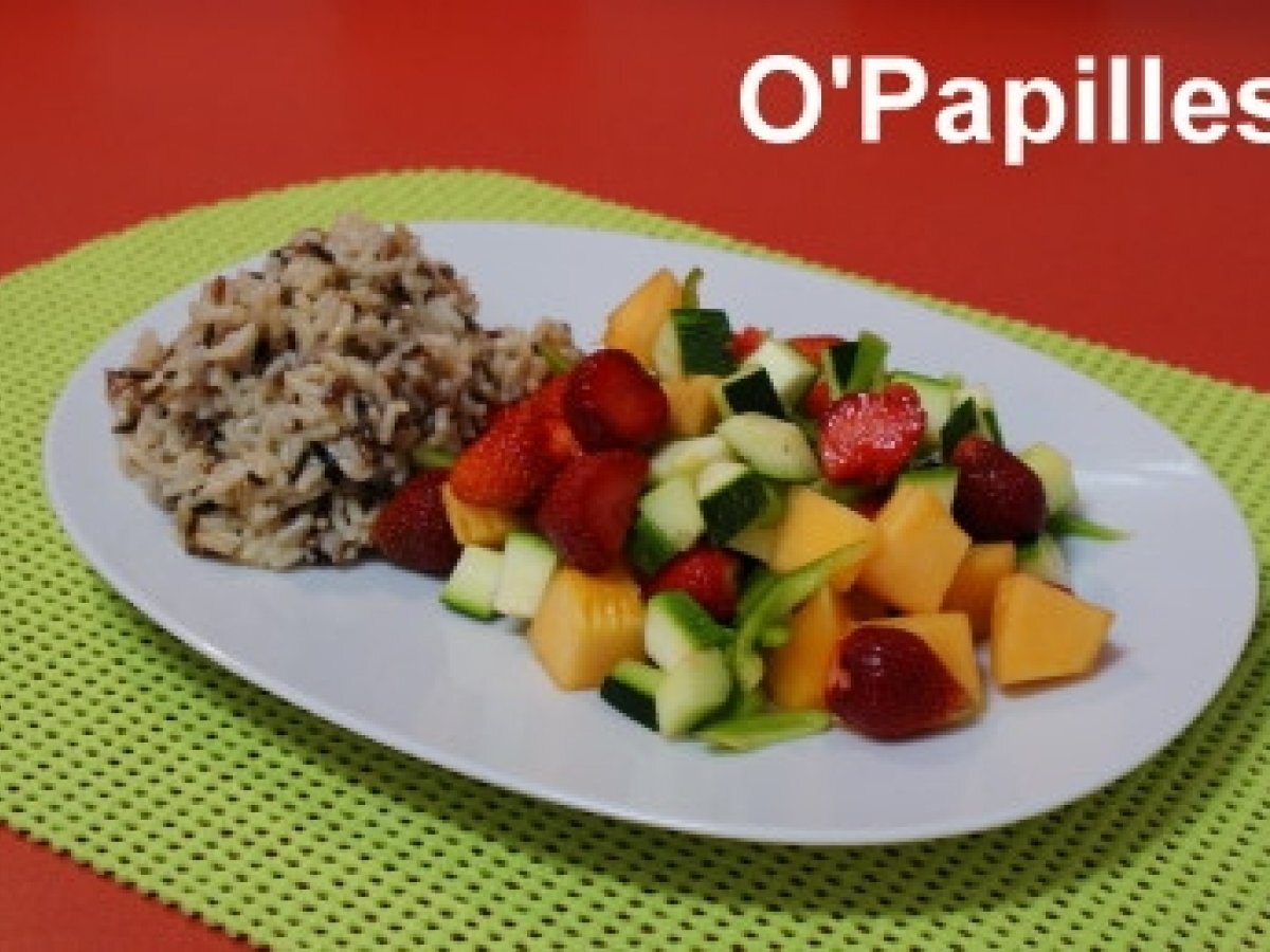 Recette salade fraises, melon, poivron, concombre, courgette