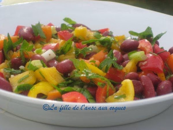 Recette de salade de haricots rouges et légumes frais