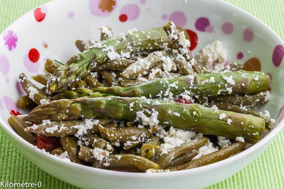 Recette de salade haricots verts, tomates et asperges