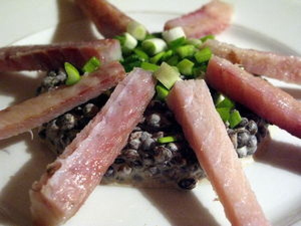 Recette de salade de lentilles à l'anguille fumée