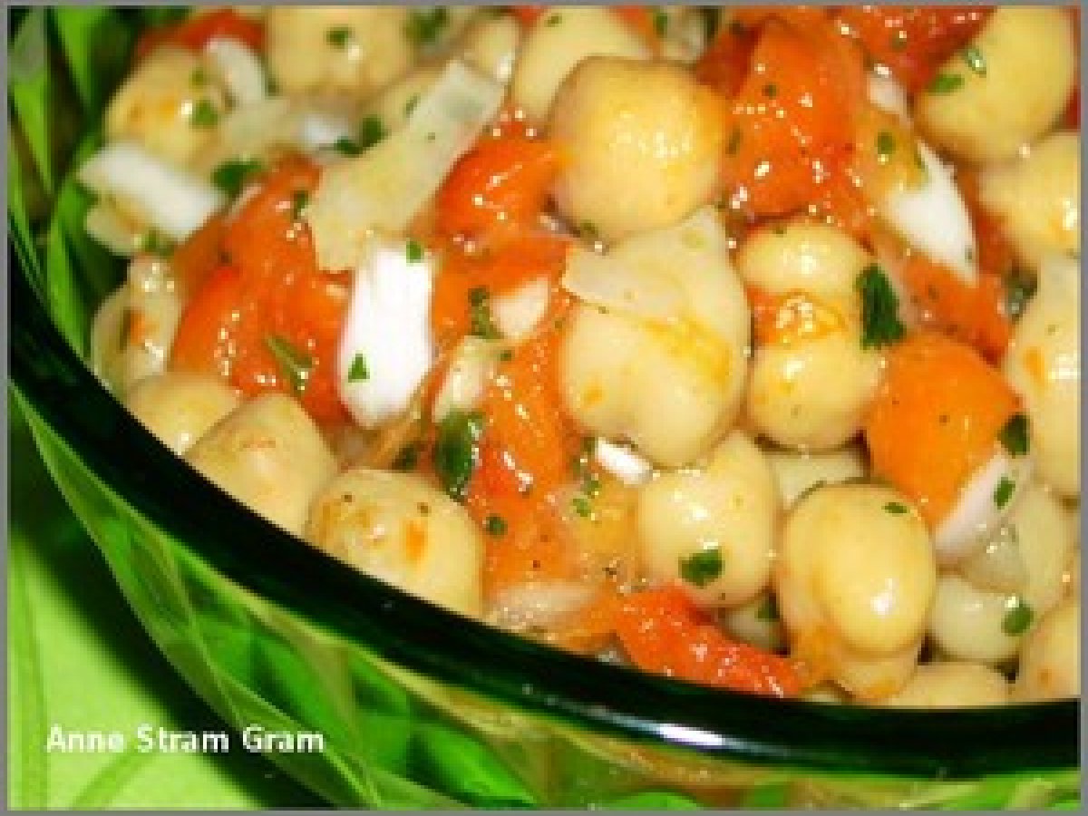 Recette de salade de pois chiche et poivron rouge