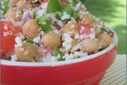 Recette de salade de riz et pois chiches