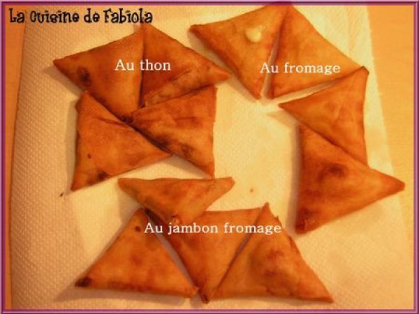 Samoussas au thon, jambon fromage et fromage - Recette Ptitchef