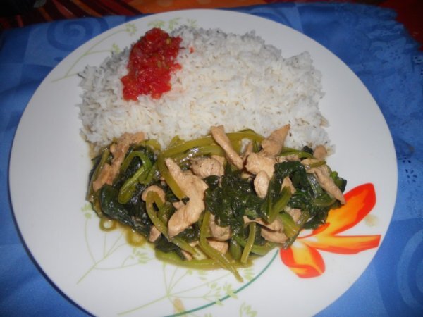 Recette de sauté de poulet aux brèdes chinois