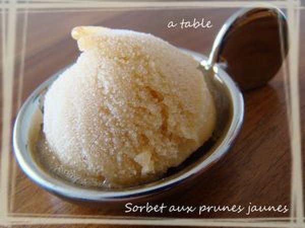 Recette de sorbet aux prunes jaunes et fruits d'été
