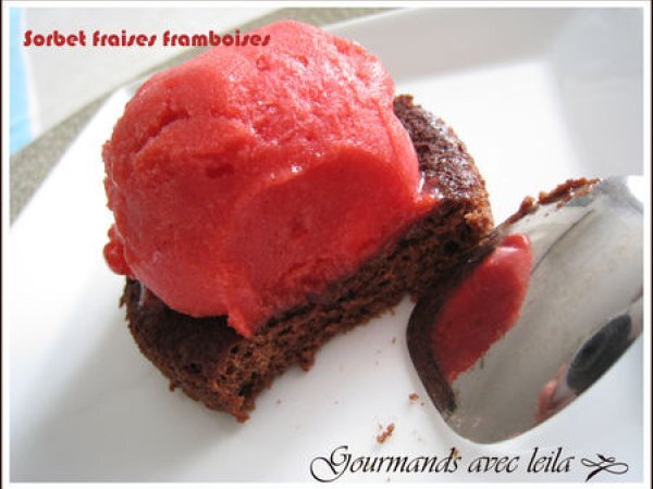 Recette de sorbet fraises framboises chez gal