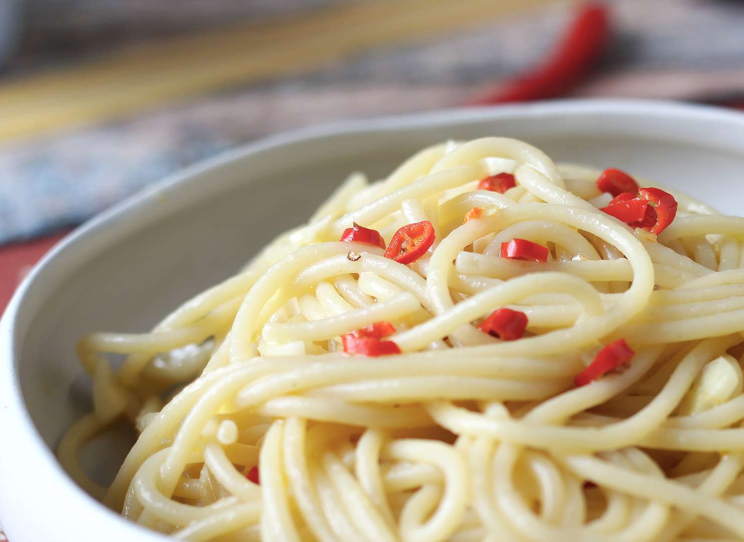 Recette des spaghetti aglio, olio e peperoncino
