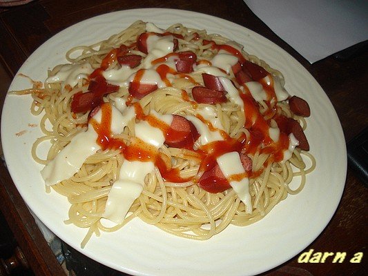 Recette de spaghetti au hot dog et fromage