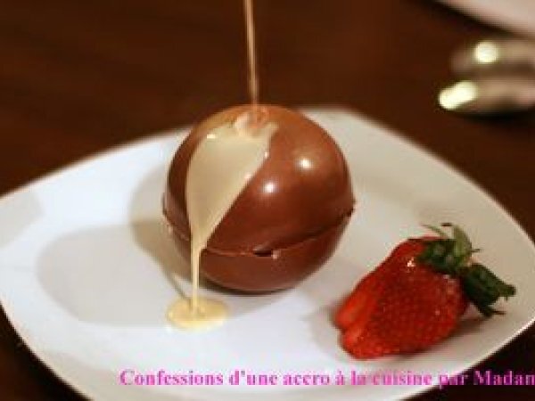 Recette : sphère chocolat-caramel, dessert surprise
