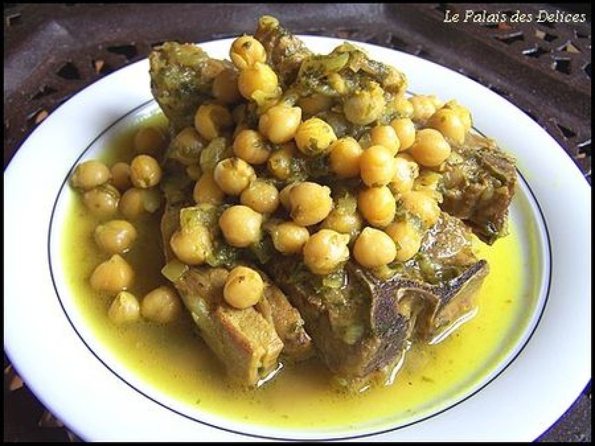 Recette de tajine d'agneau aux pois chiches (maroc)