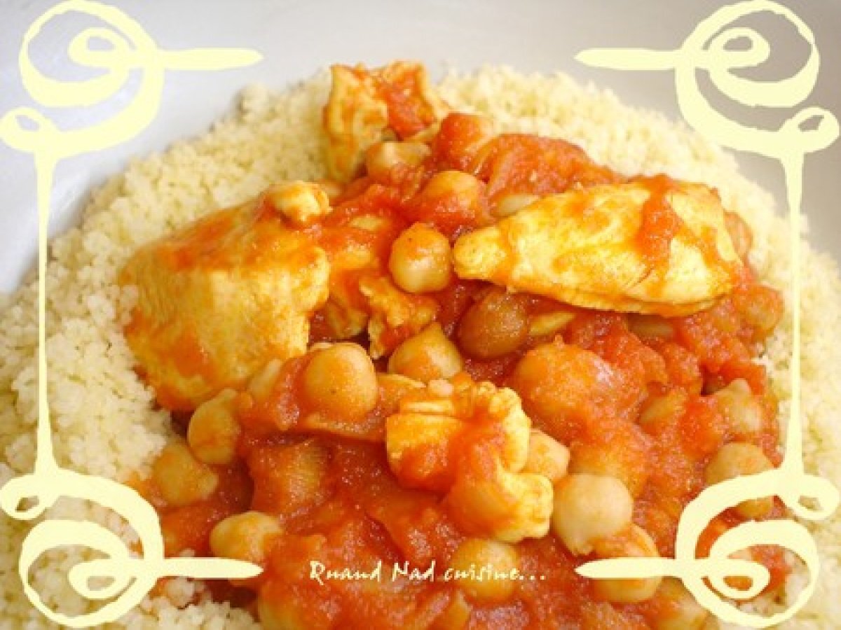 Recette de tajine de poulet aux pois chiches