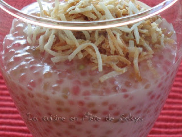 Tapioca billes de couleur au lait de coco - Recette Ptitchef