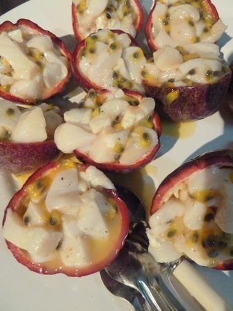 Recette: tartare st jacques en coque fruits de la passion