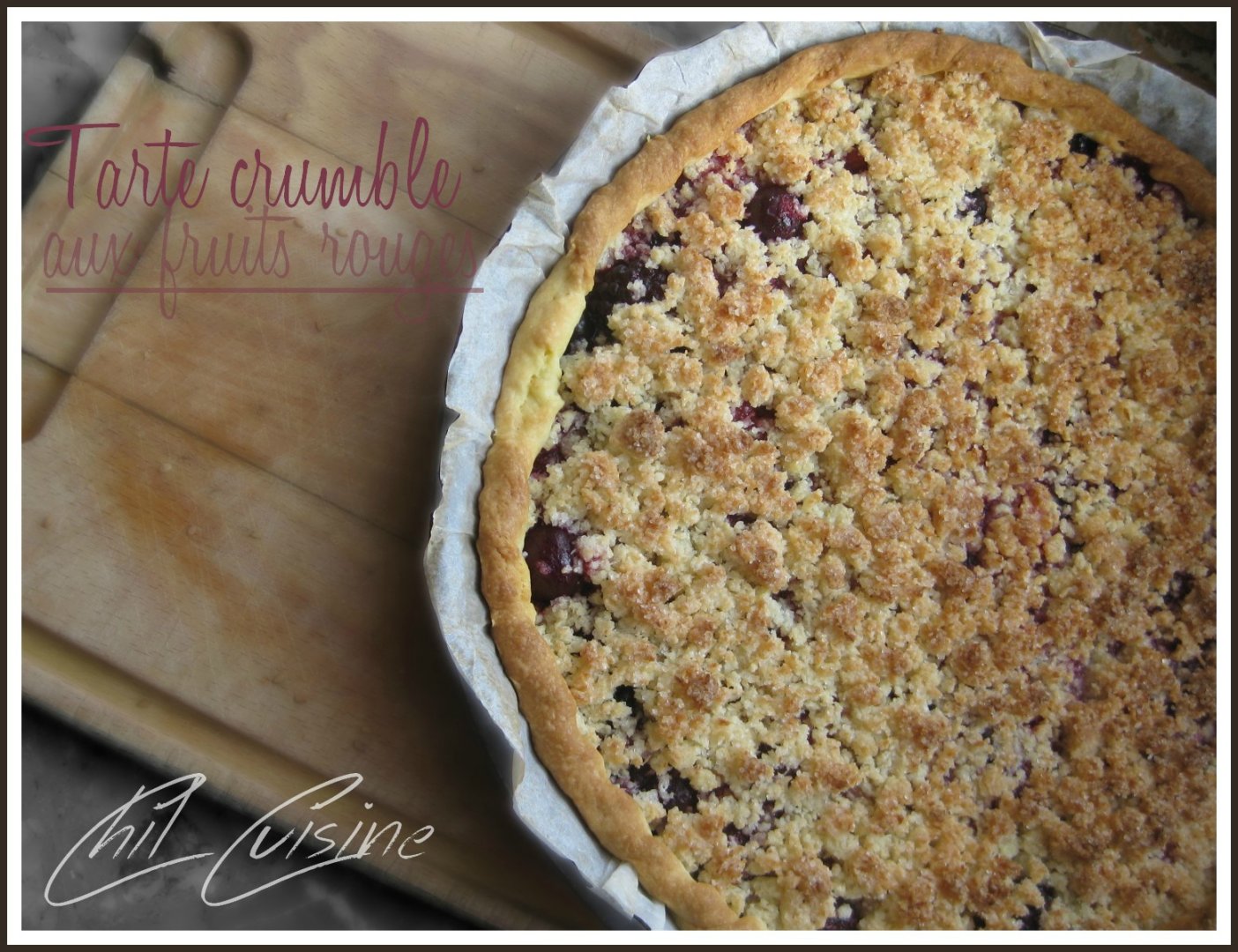 Recette de tarte crumble aux fruits rouges et noix de coco