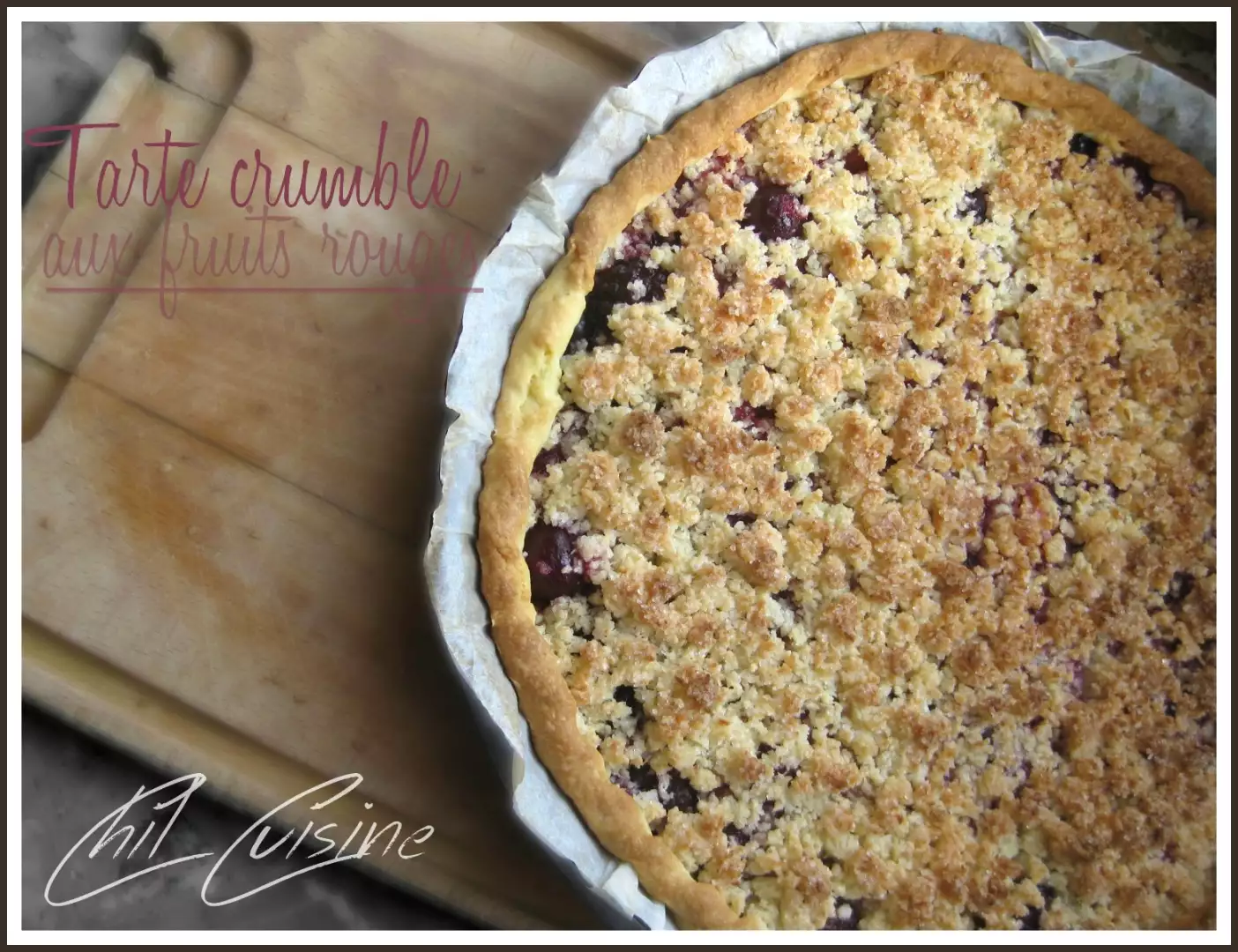 Recette de tarte crumble aux fruits rouges et noix de coco