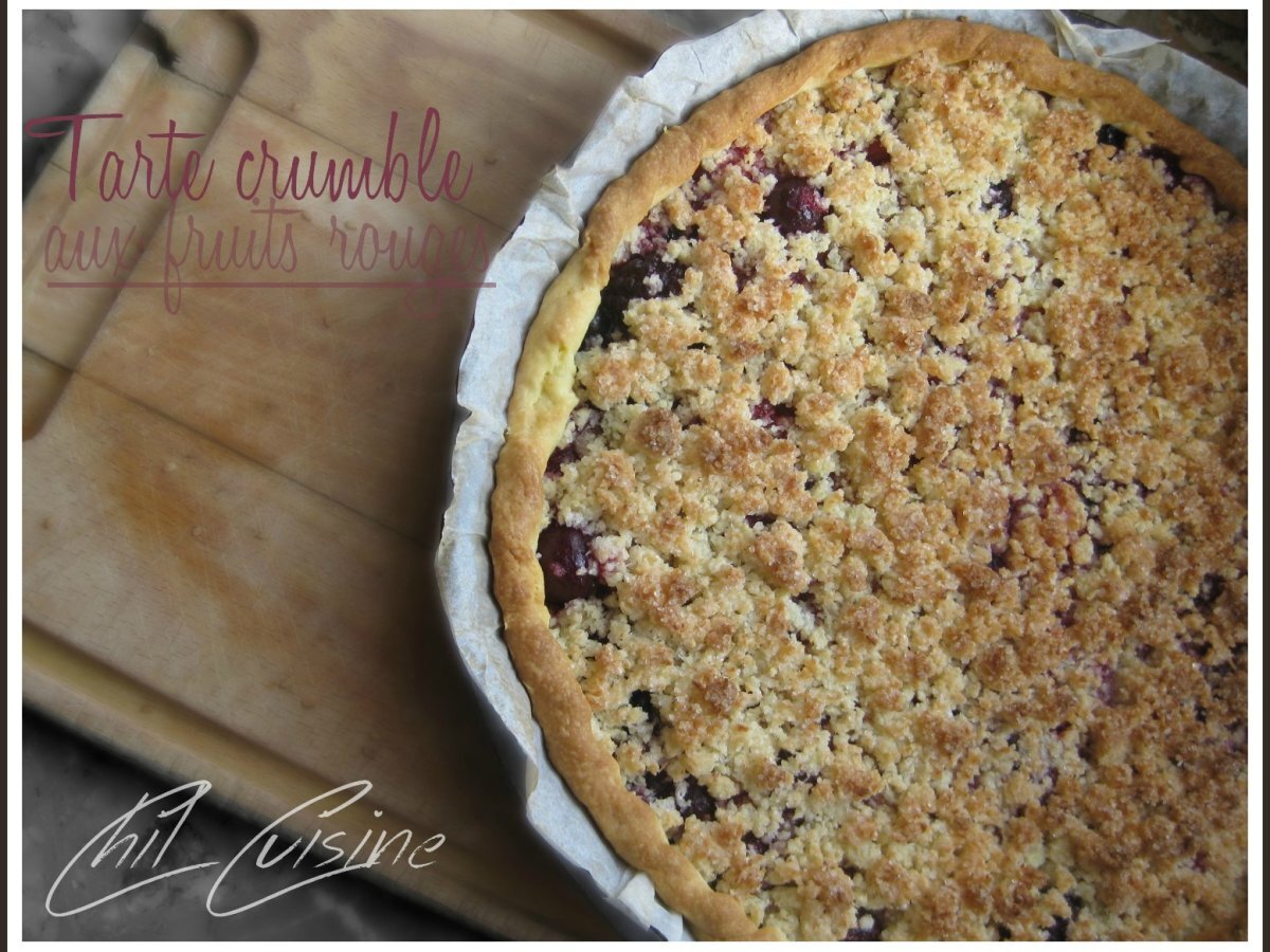 Recette de tarte crumble aux fruits rouges et noix de coco