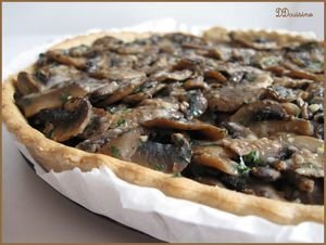 Recette tarte fine champignons, amande et parmesan