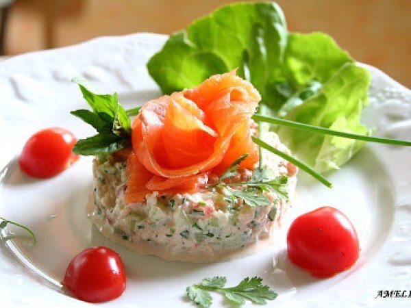 Recette de timbale fraîcheur au crabe et truite fumée