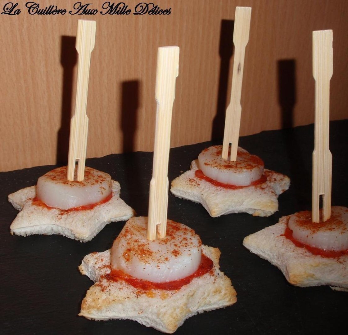 Recette de toasts saint jacques et chorizo