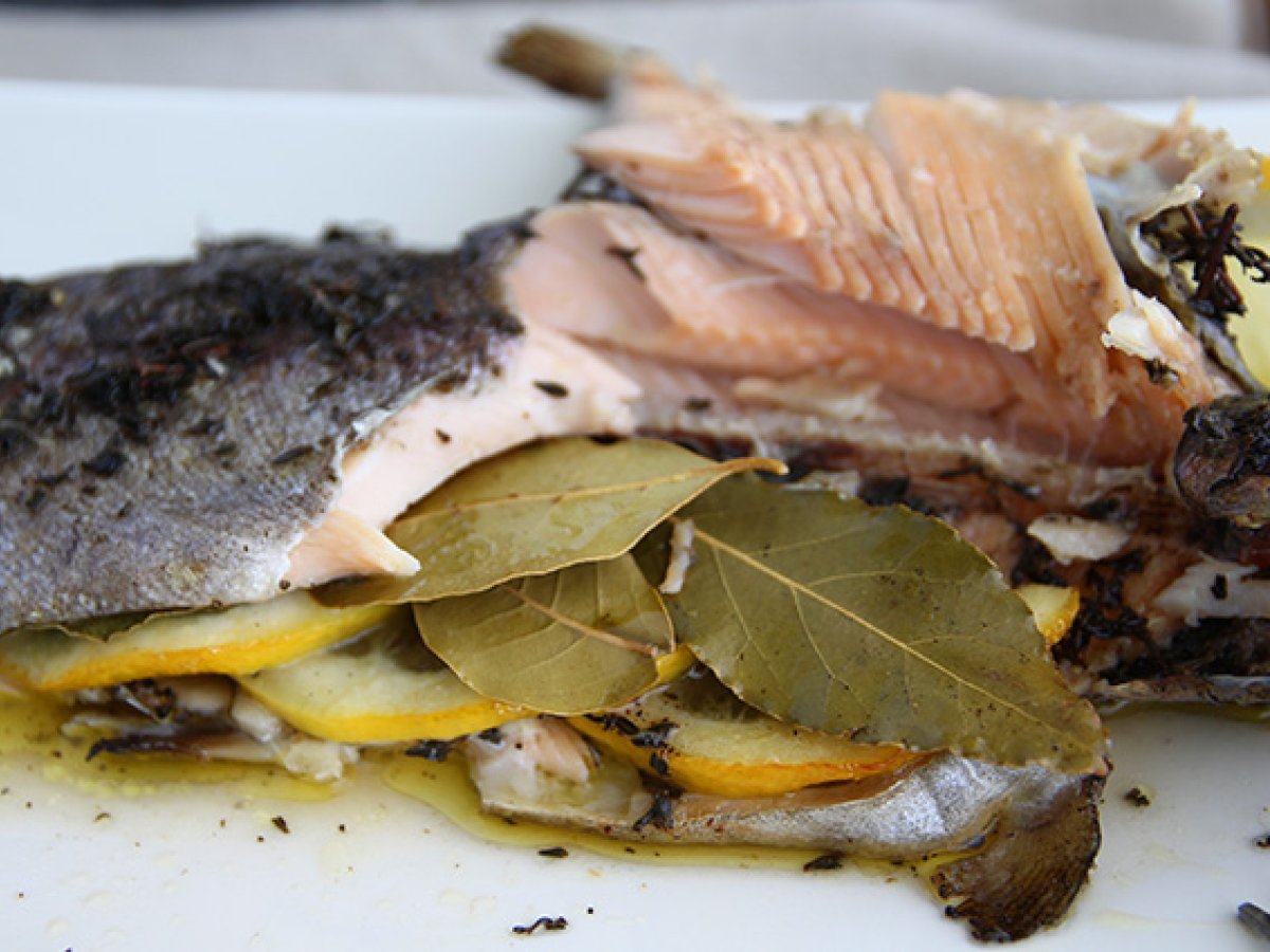 Recette de truite au four, thym et huile d'olive