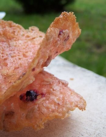 Recette de tuiles dentelle au muesli de fruits rouges