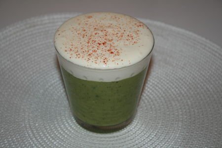 Recette de velouté de courgettes, mousse qui rit