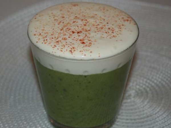 Recette de velouté de courgettes, mousse qui rit