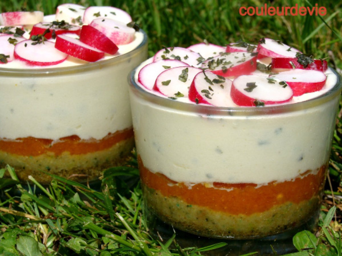 Recette de verrine de tiramisu salé aux herbes