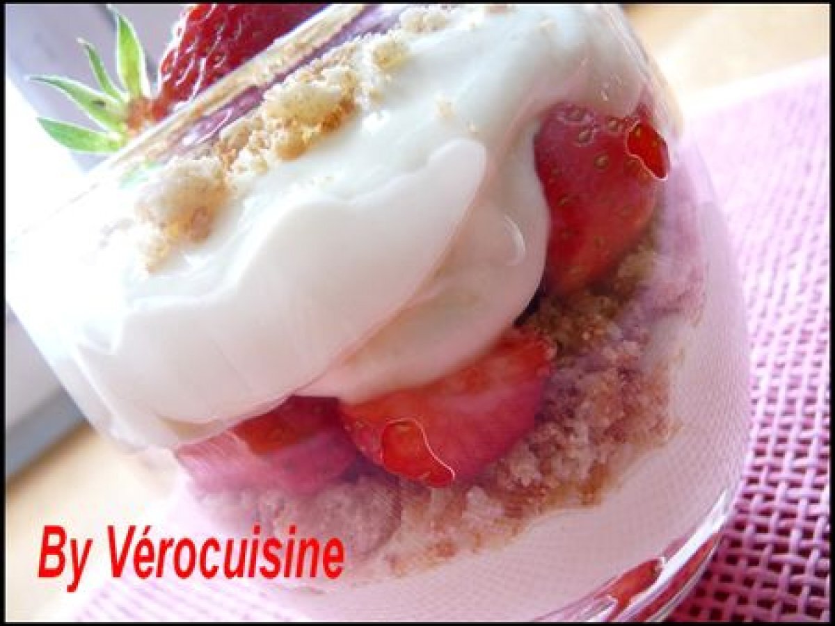 Recette verrine gariguettes mascarpone palets bretons