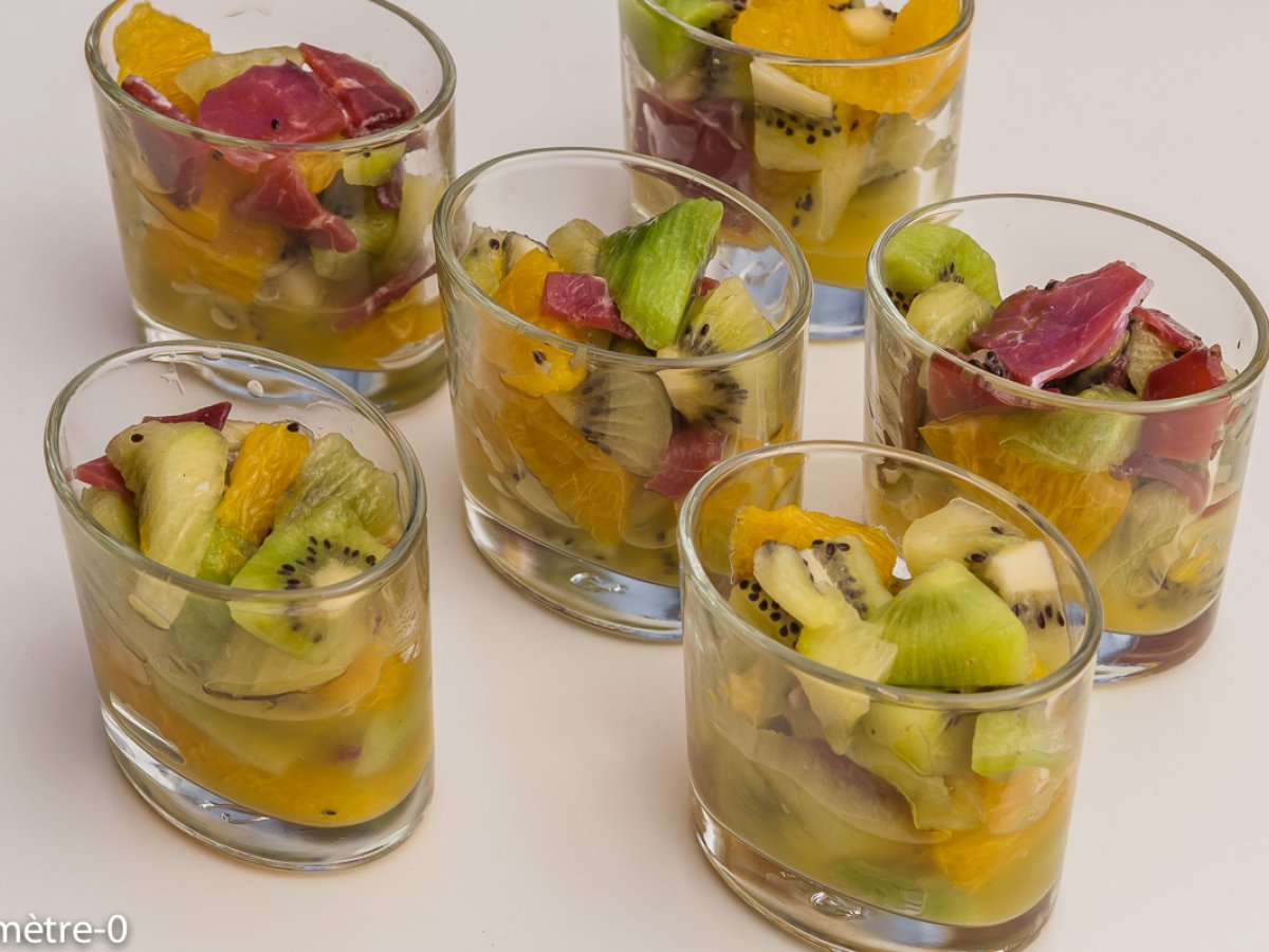 Recette de verrine kiwi, orange et magret de canard