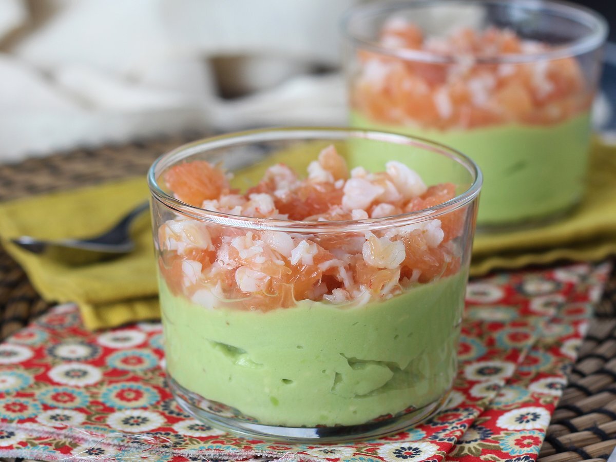 Recette verrines avocat, crevettes, pamplemousse fraîches