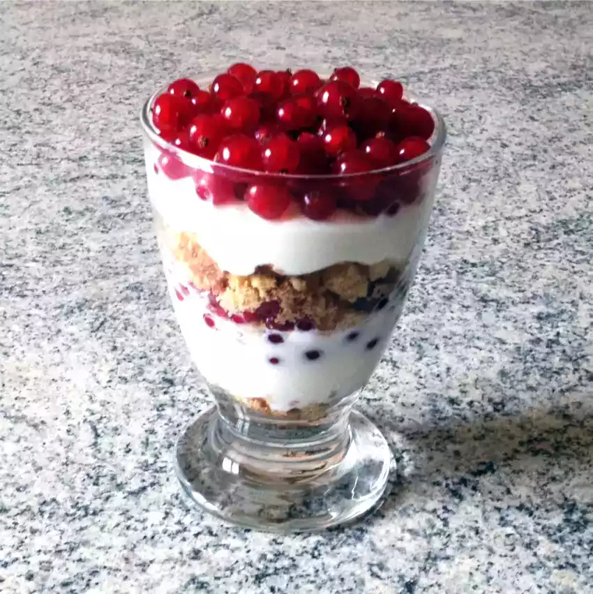 Recette de verrines au fromage blanc et groseilles