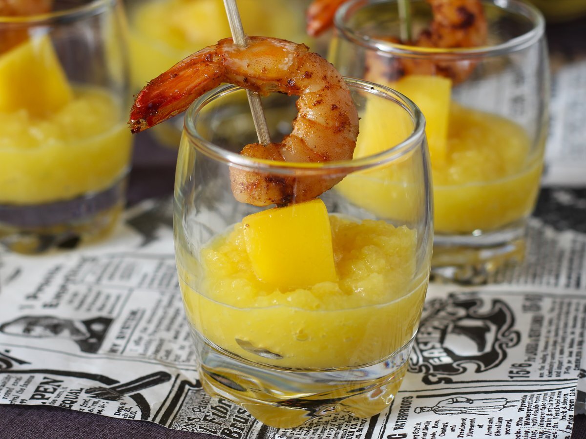 Recette verrines crevettes mangue apéritif sucré-salé